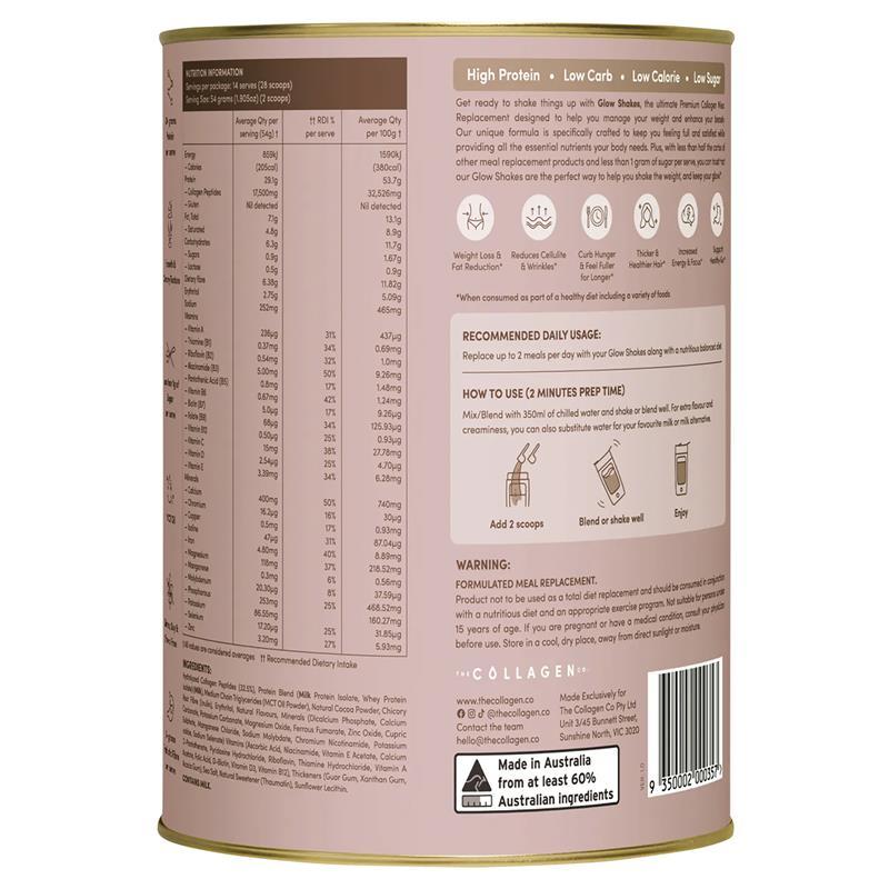 Buy The Collagen Co Glow Shakes Chocolate Milkshake 755g online at ...