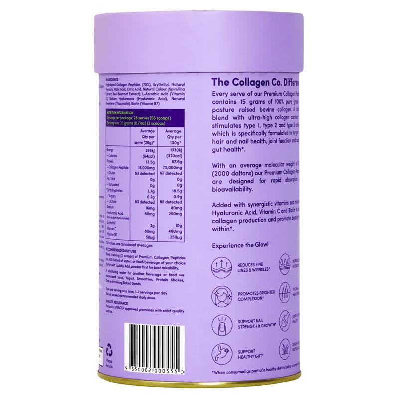 Buy The Collagen Co Premium Collagen Peptides Purple Grape 560g online ...