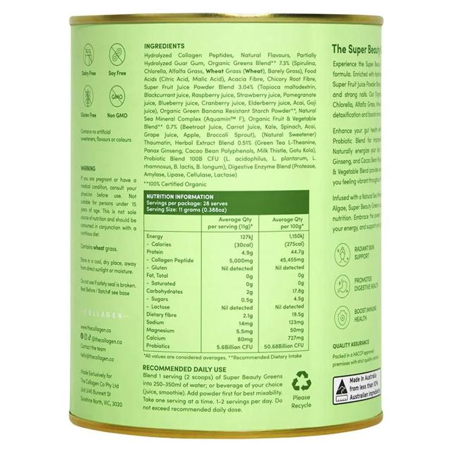 Buy The Collagen Co Super Beauty Greens Tropical Punch 308g online at ...
