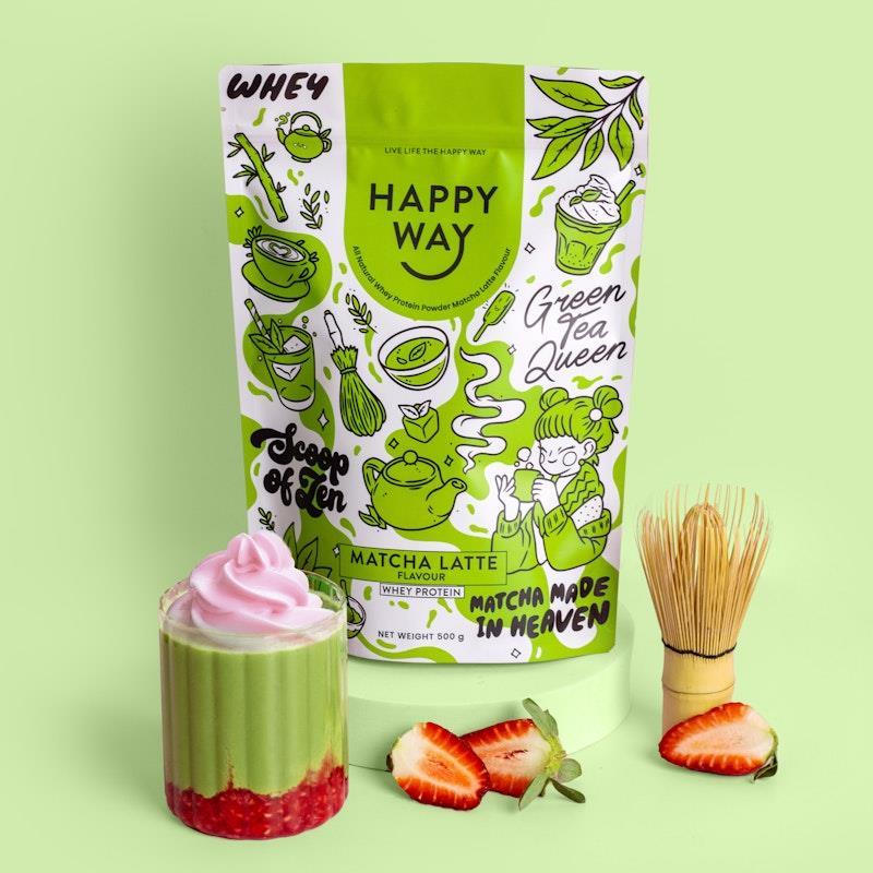 Buy Happy Way Matcha Latte Whey Protein Powder 500g online at Chemist ...