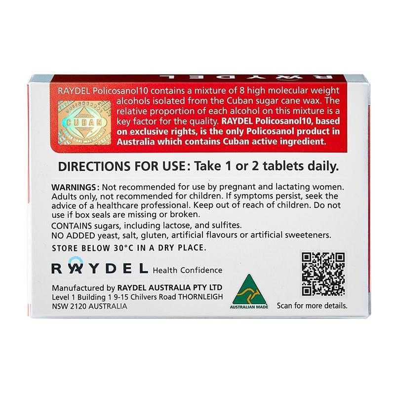 Buy Raydel Policosanol 10mg 30 Tablets 1 Pack online at Chemist Warehouse
