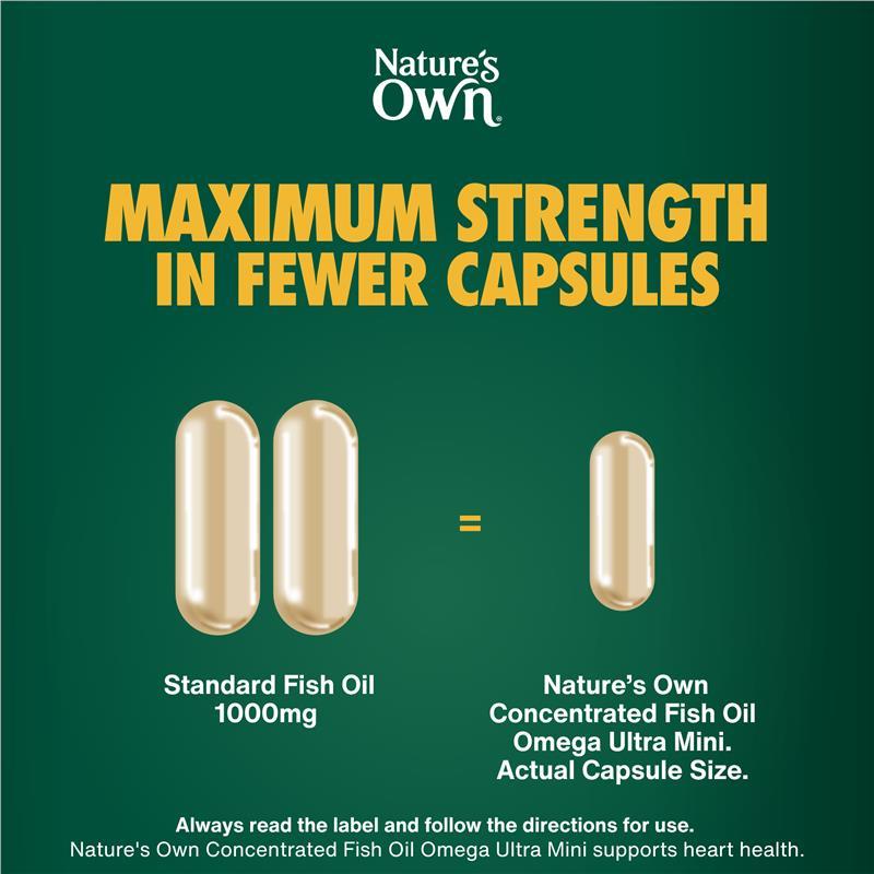 Buy Nature's Own Concentrated Fish Oil Ultra Mini 60 Capsules online at ...