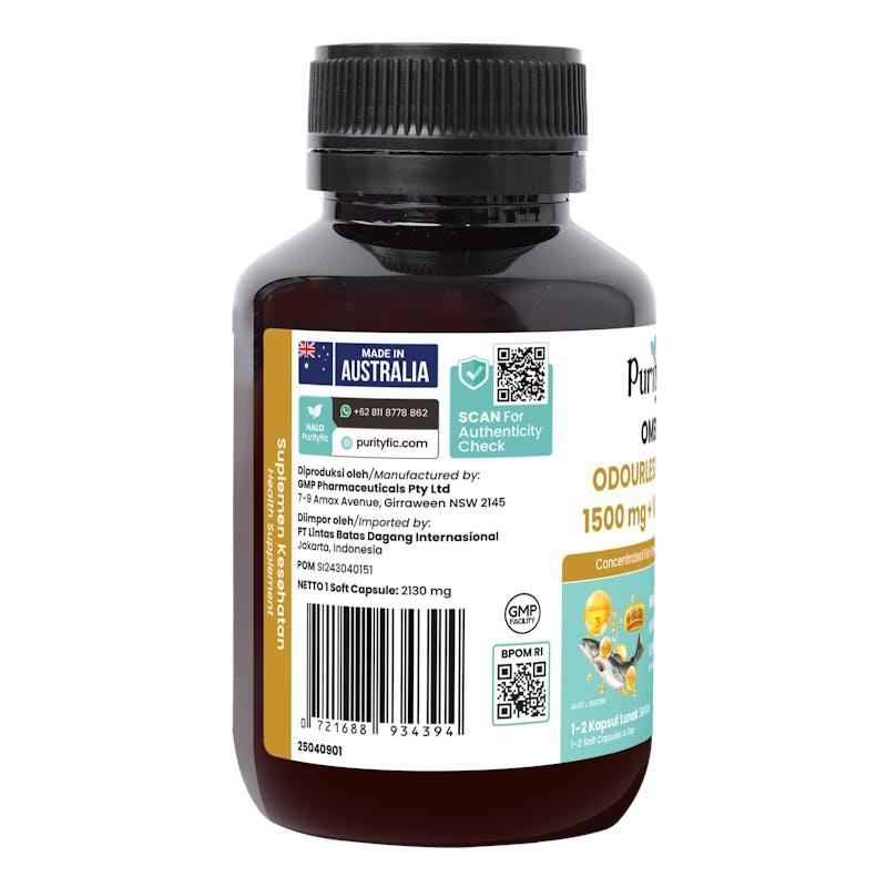Buy Purityfic Omega Odourless Fish Oil + Vitamin D3 (30 Soft Capsules ...