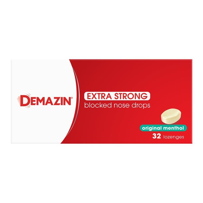 Buy Demazin Extra Strong Blocked Nose Drops Menthol 32 Lozenges online ...