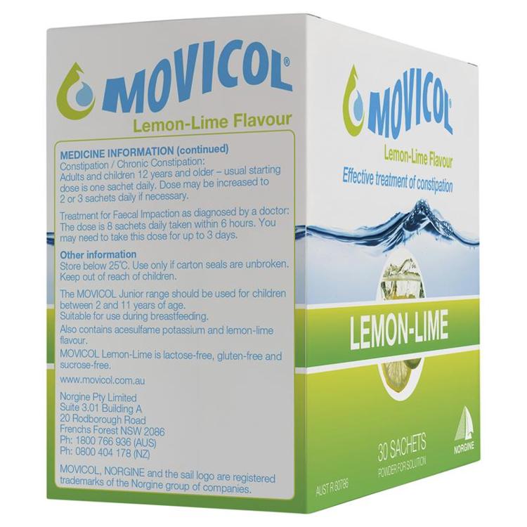 Buy Movicol Adult Lemon Lime 30 Sachets online at Chemist Warehouse