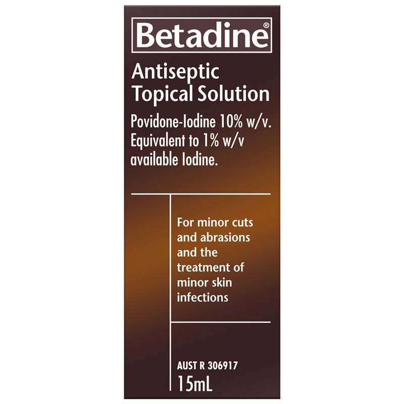 Buy Betadine Antiseptic Topical Solution Liquid 15mL online at Chemist ...