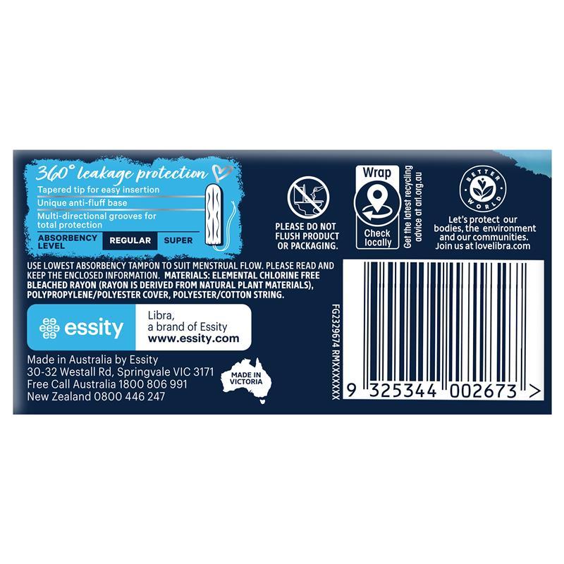 Buy Libra Tampons Regular 32 online at Chemist Warehouse