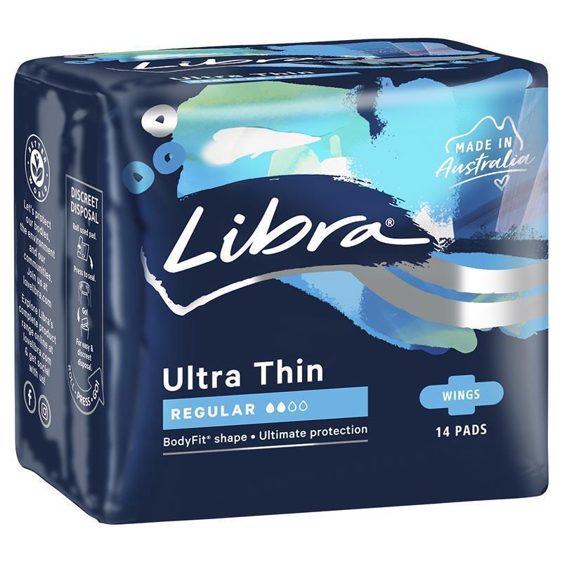 Buy Libra Pads Ultra Thins with Wings Regular 14 online at Chemist ...