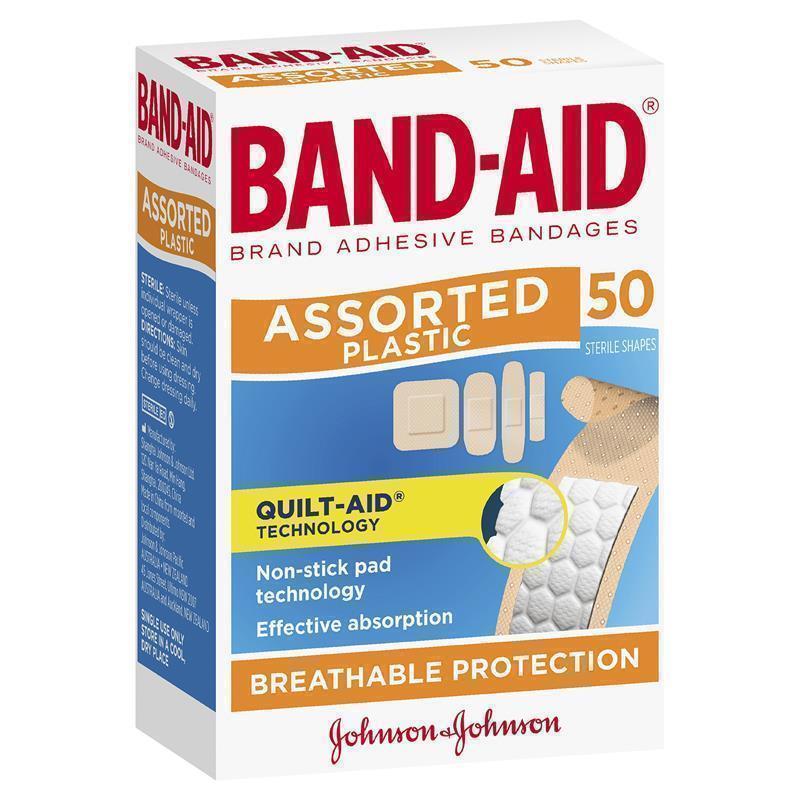 Buy Band-Aid Plastic Strips Assorted Shapes 50 Pack online at Chemist ...