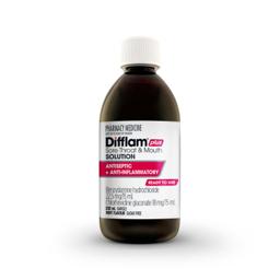 Buy Difflam Plus Sore Throat & Mouth Solution Mint 200ml online at ...