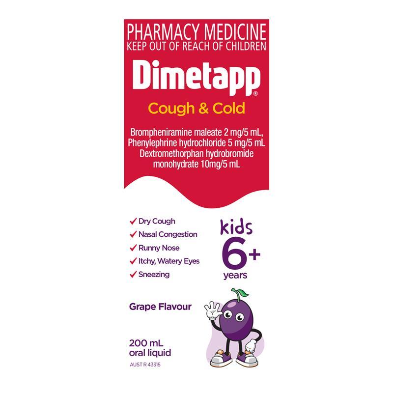 Buy Dimetapp Cough and Cold 200mL online at Chemist Warehouse
