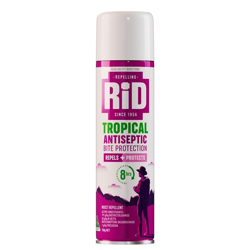 Buy Rid Tropical Strength Medicated Insect Repellent Aerosol 150g ...