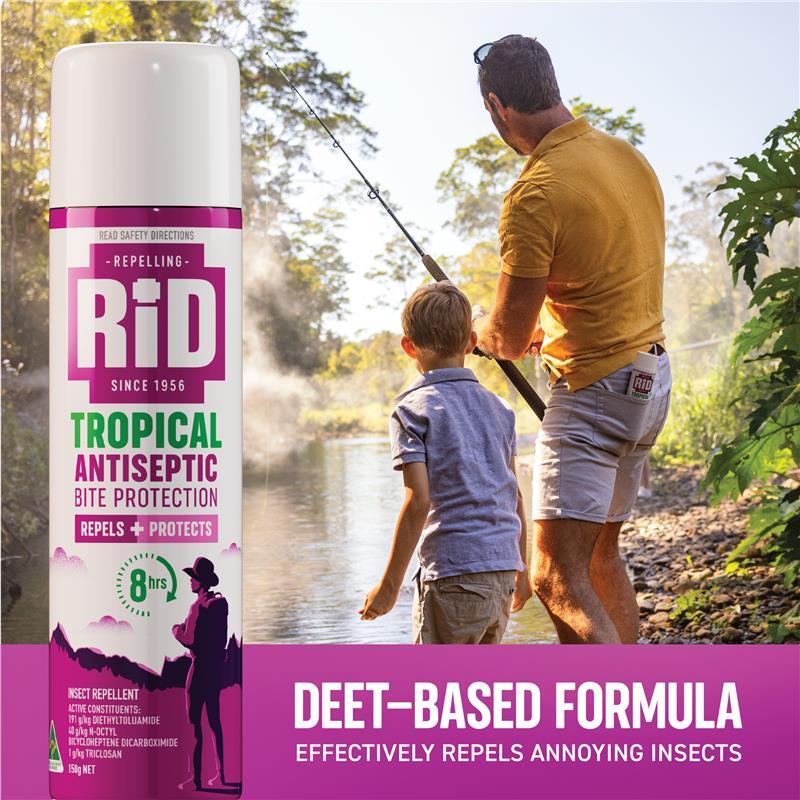 Buy Rid Tropical Strength Medicated Insect Repellent Aerosol 150g ...