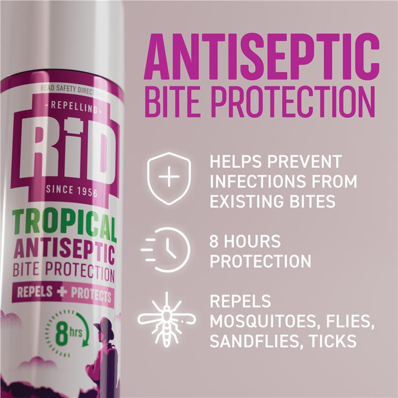 Buy Rid Tropical Strength Medicated Insect Repellent Aerosol 150g ...