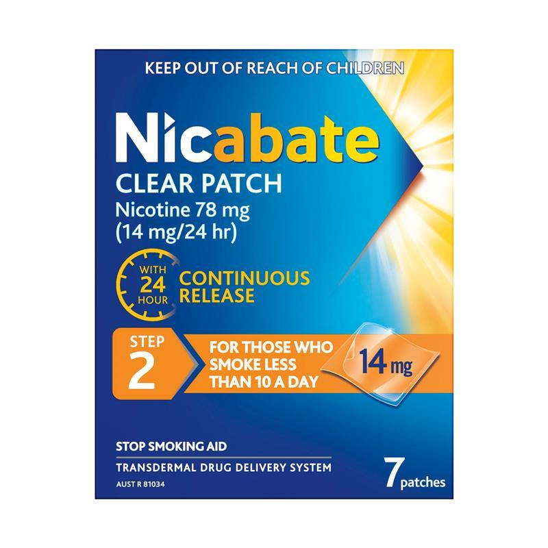 Buy Nicabate Clear Patch Quit Smoking Step 2 14mg 7 Patches online at ...