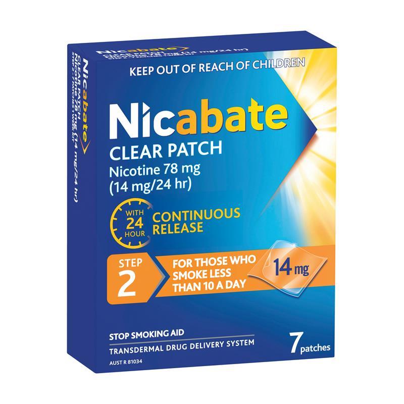 Buy Nicabate Clear Patch Quit Smoking Step 2 14mg 7 Patches online at ...