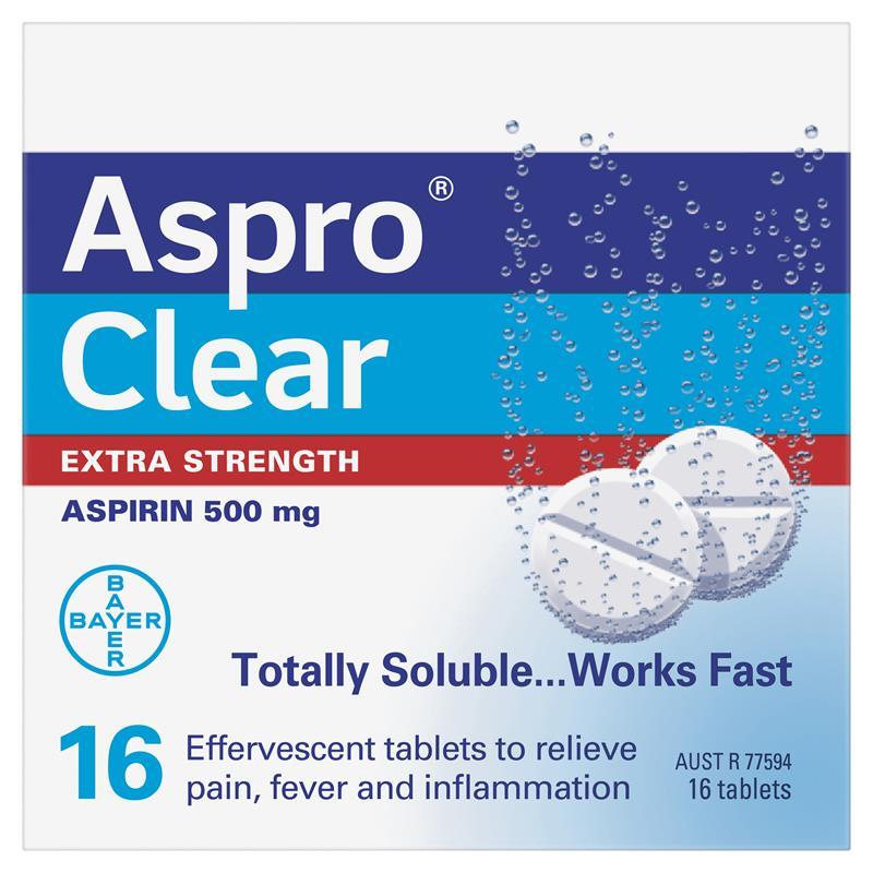 Buy Aspro Clear Extra Strength Pain Relief 16 Soluble Tablets online at ...