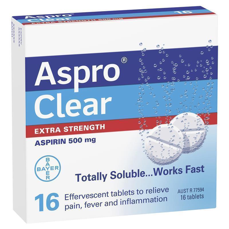 Buy Aspro Clear Extra Strength Pain Relief 16 Soluble Tablets online at ...
