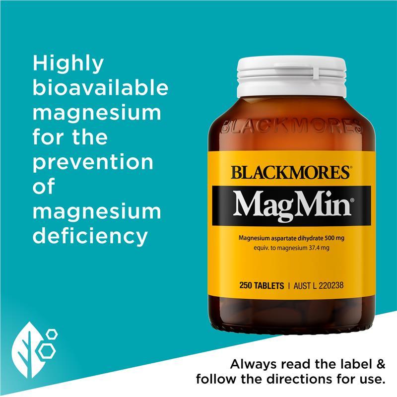 Buy Blackmores Magmin 500mg 250 Tablets online at Chemist Warehouse