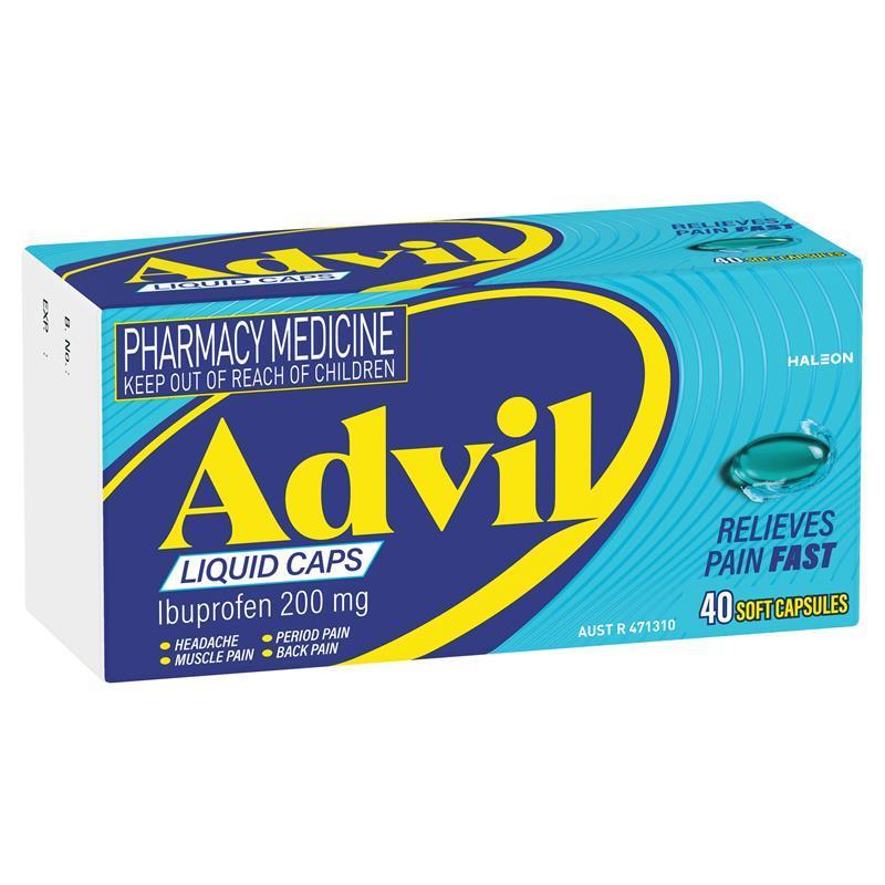 Buy Advil Ibuprofen Pain Relief 40 Liquid Capsules online at Chemist ...