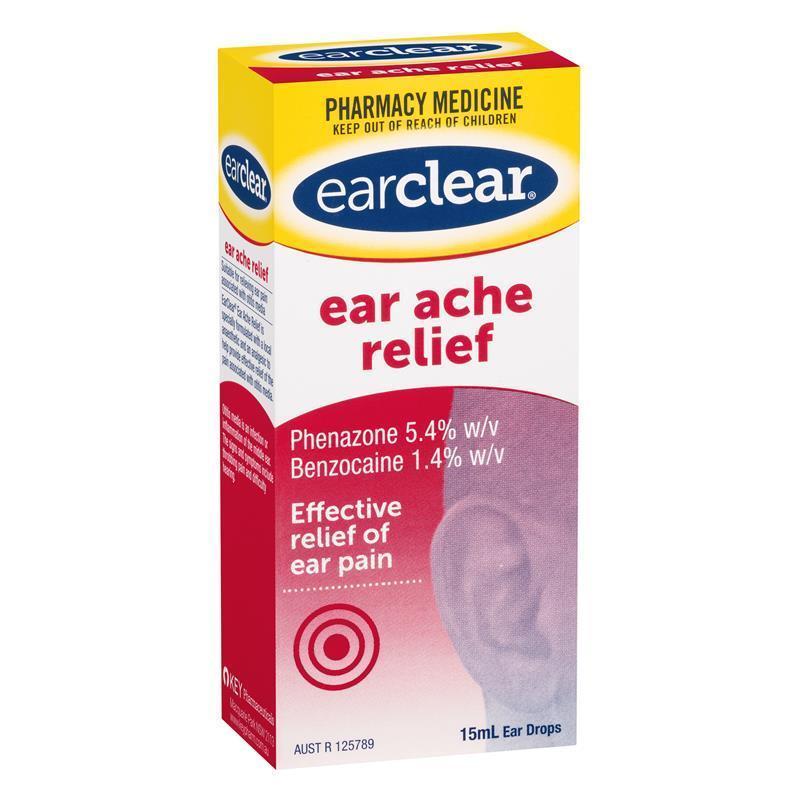Buy EarClear Ear Ache Relief Drops 15mL - Effective Relief of Ear Pain ...