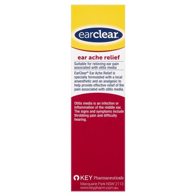 Buy EarClear Ear Ache Relief Drops 15mL - Effective Relief of Ear Pain ...