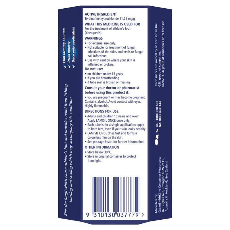 Buy Lamisil Once Film Forming Solution 4g online at Chemist Warehouse