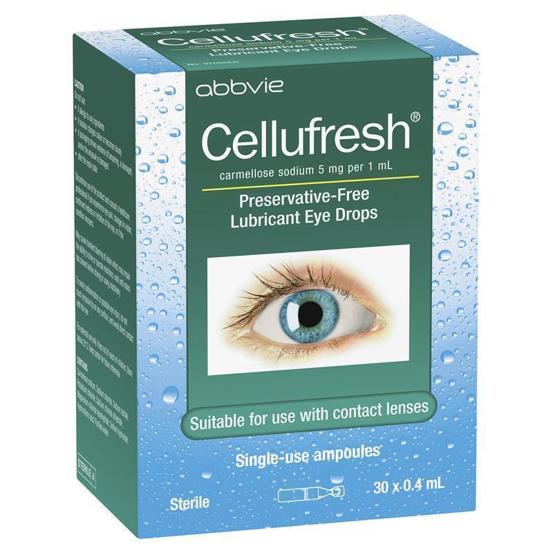 Buy Cellufresh Eye Drops 30 x 0.4ml Vials online at Chemist Warehouse