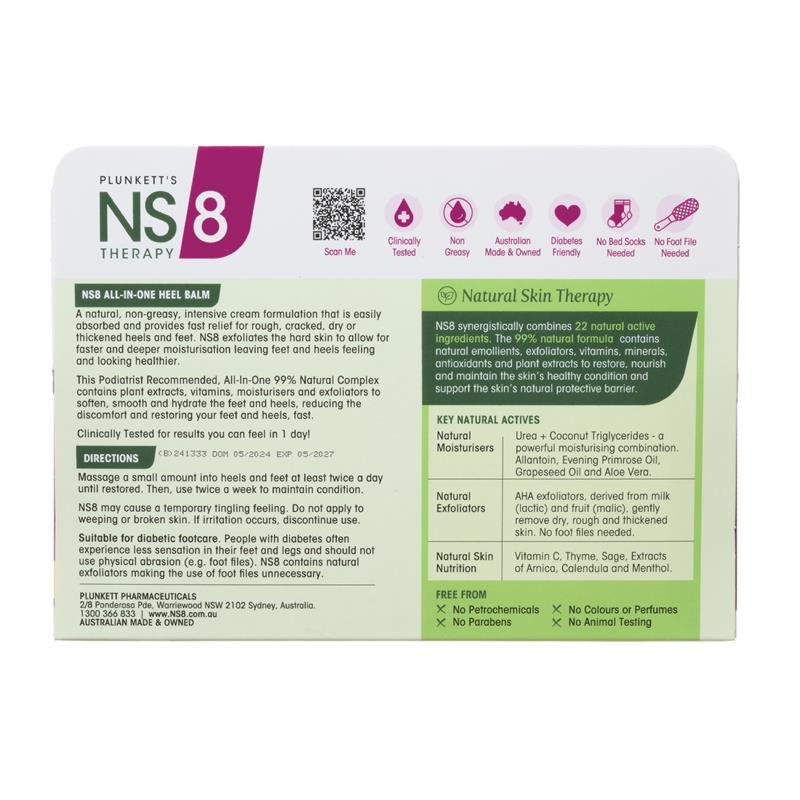 Buy Plunketts NS8 Heel Balm Complex 125ml online at Chemist Warehouse