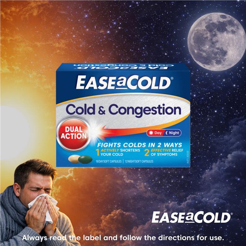 Buy Ease a Cold Cold & Congestion Day & Night 30 Capsules online at ...