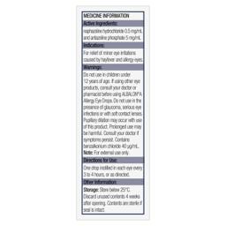 Buy Albalon A Allergy Eye Drops 15mL online at Chemist Warehouse