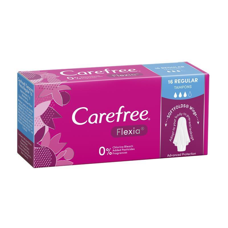 Buy Carefree Flexia Fragrance Free Regular Tampons With Wings 16 Pack ...