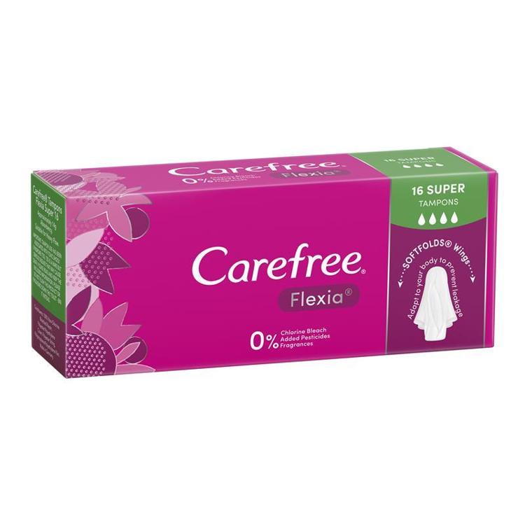 Buy Carefree Flexia Fragrance Free Super Tampons With Wings 16 Pack ...