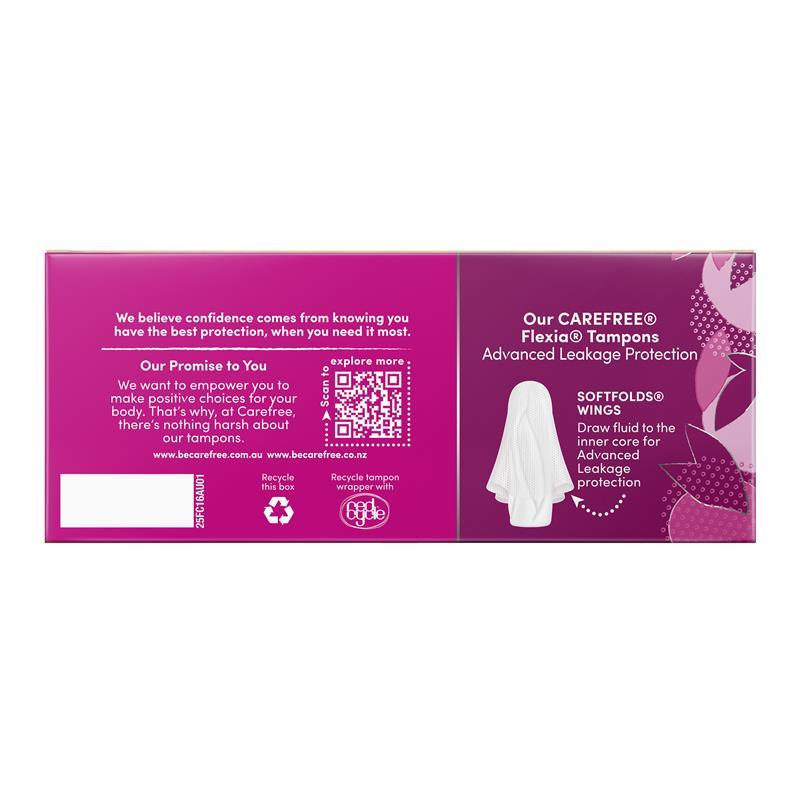 Buy Carefree Flexia Fragrance Free Super Tampons With Wings 16 Pack ...