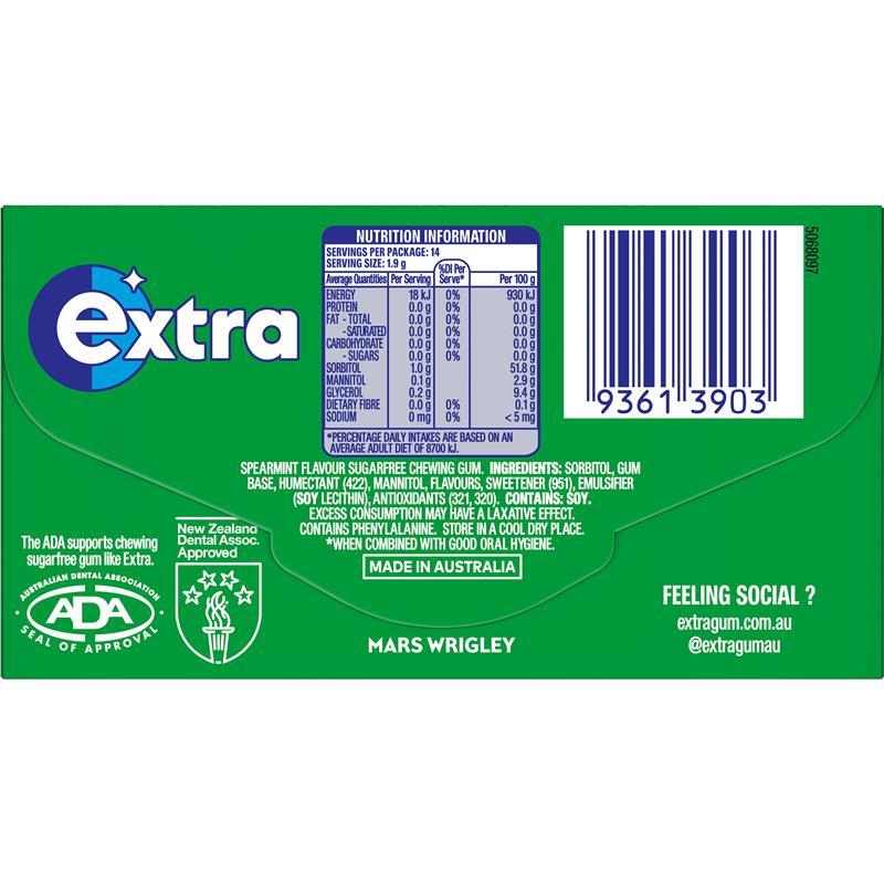 Buy Extra Envelope Spearmint Gum 27g online at Chemist Warehouse