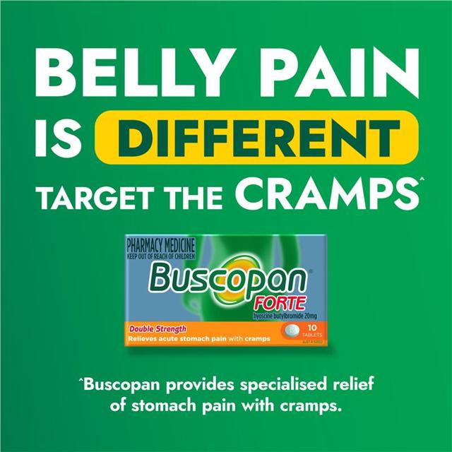 Buy Buscopan Forte Stomach Cramps Pain Relief 20mg Tablets 10 Pack ...