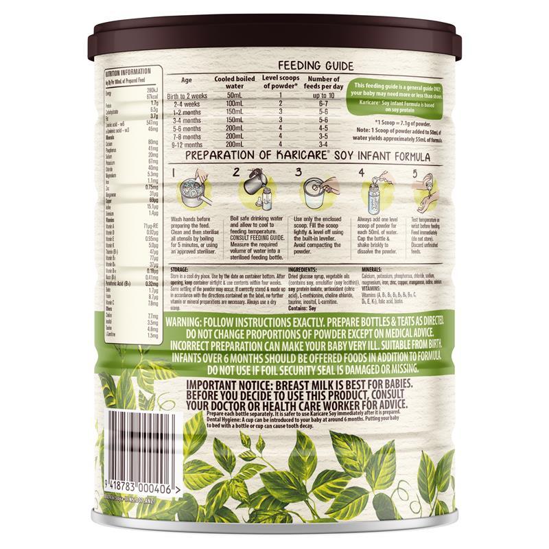 Buy Karicare Soy Baby Infant Formula From Birth to 12 Months 900g ...
