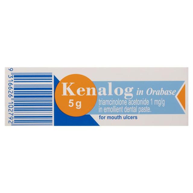 Buy Kenalog in Orabase for Mouth Ulcers 5g - Triamcinolone (S3) online ...