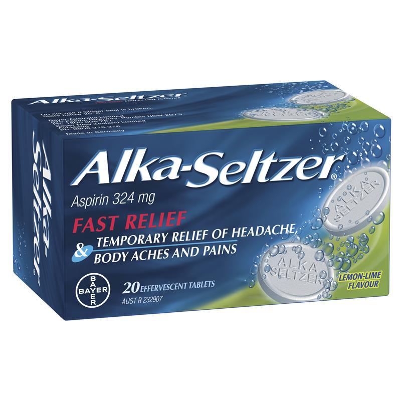 Buy Alka-Seltzer Lemon-Lime Effervescent tablets 20 Pack online at ...