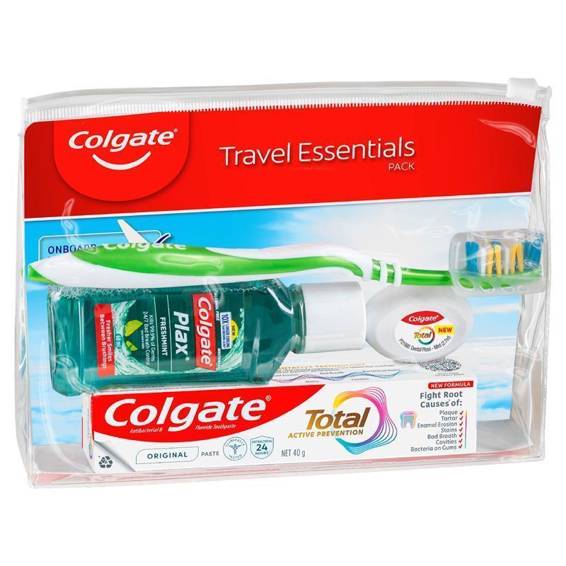 Buy Colgate Travel Essentials Toothbrush, Toothpaste, Mouthwash, Floss ...