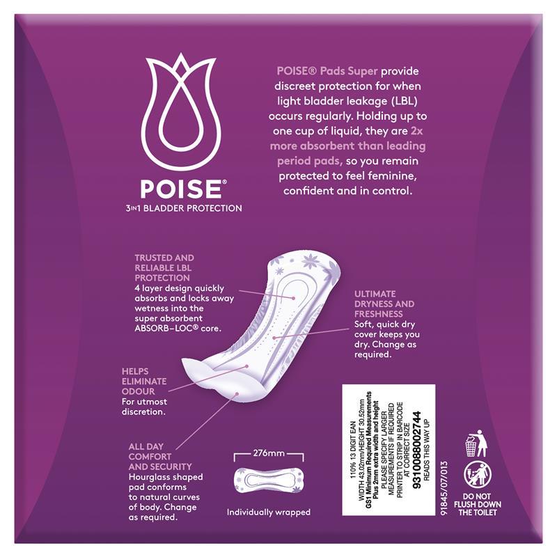 Buy Poise Pads Super 28 Bulk Pack online at Chemist Warehouse