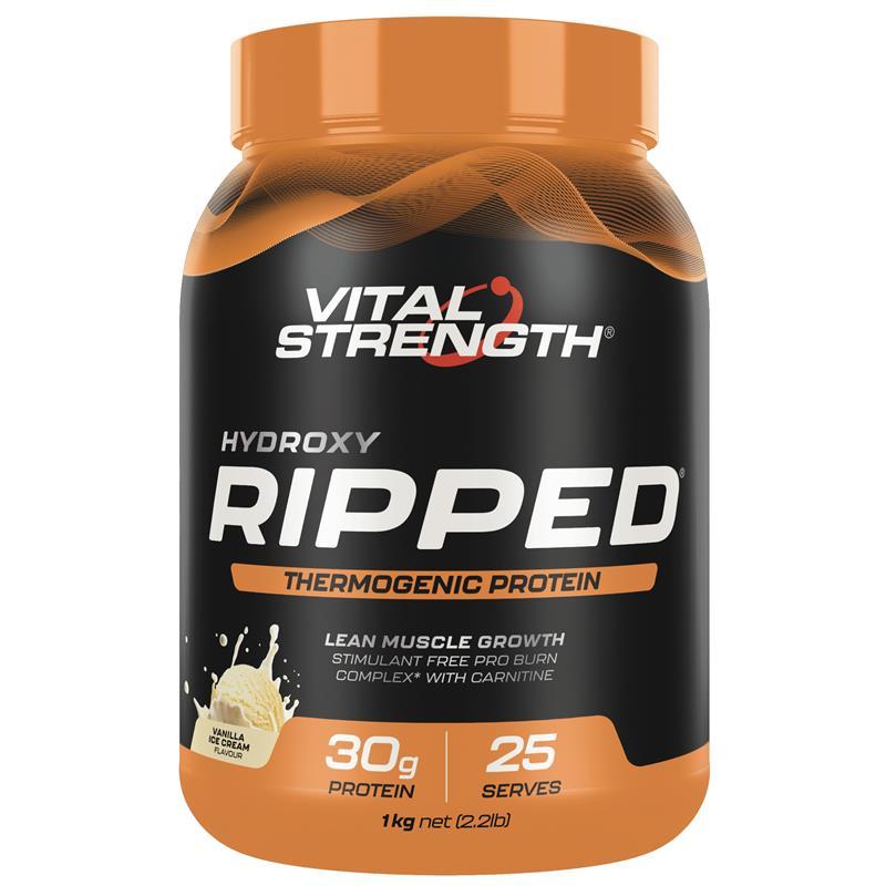 Buy Vital Strength Hydroxy Ripped Thermogenic Protein Powder Vanilla ...