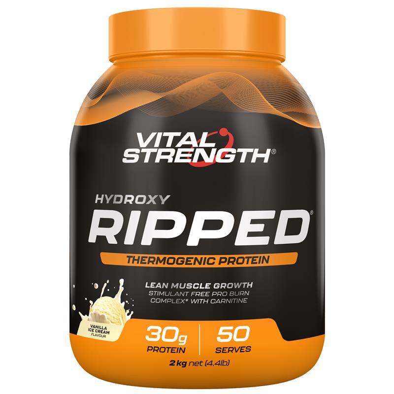Buy Vital Strength Hydroxy Ripped Thermogenic Protein Powder Vanilla ...