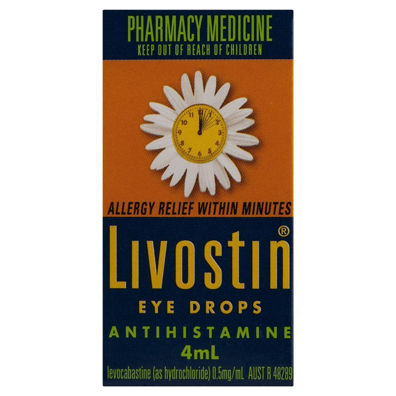 Buy Livostin Antihistamine Allergy Eye Drops 4mL online at Chemist ...