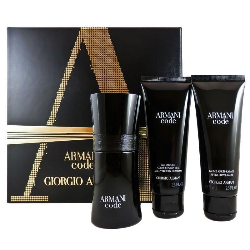 Buy Armani Black Code for Men 50ml Eau De Toilette 3 Piece Set online ...