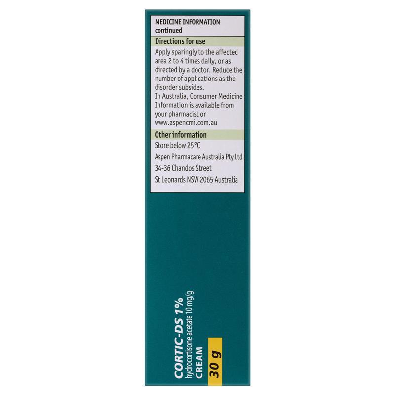 Buy Cortic DS Cream 1% 30g - Hydrocortisone (S3) online at Chemist ...