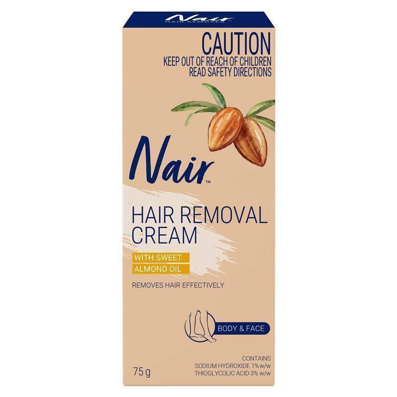 Buy Nair Hair Removal Cream Sweet Almond Oil Body & Face 75g online at ...