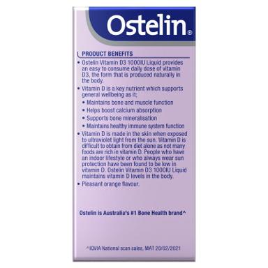Buy Ostelin Vitamin D3 1000IU Liquid 50ml online at Chemist Warehouse