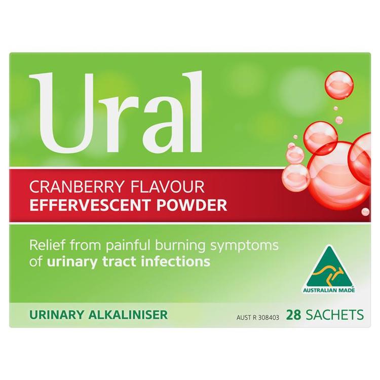 Buy Ural Effervescent Powder Cranberry 28 Sachets online at Chemist ...