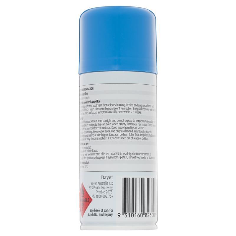 Buy Canesten Tinaderm Powder Spray Tinea and Ringworm Treatment 100g ...